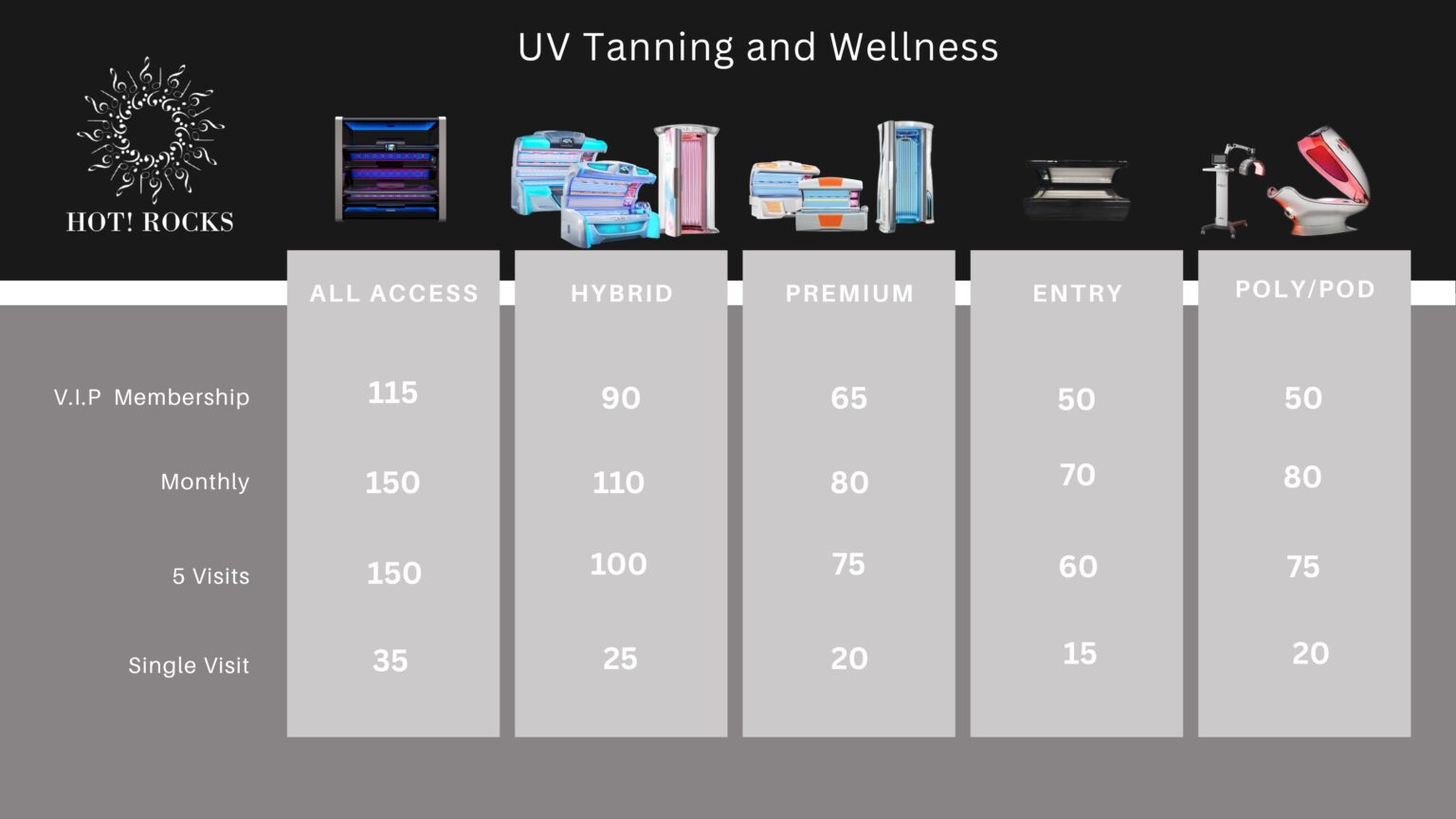 pricing – Hot! Rocks Tanning & Boutique